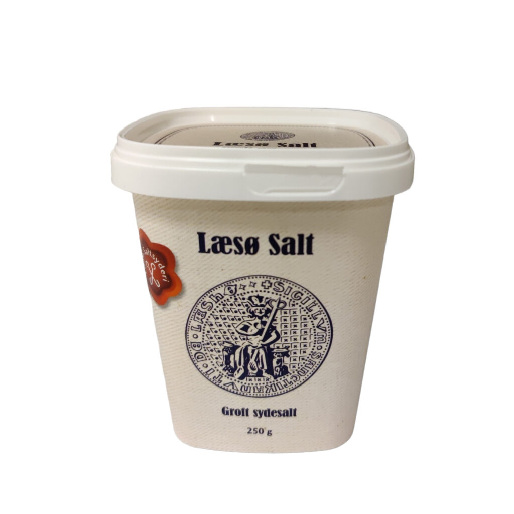 Læsø salt groft sydesalt i 250 g bøtte. Bestil nu. Hurtig Levering